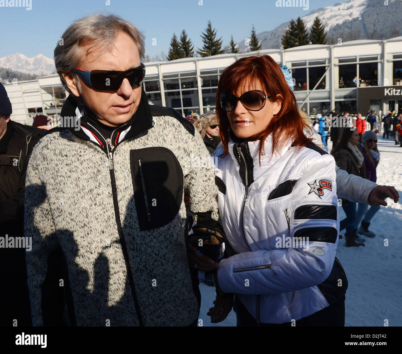 Singers Andrea Berg and Ulrich Ferber walk by during the famous ...