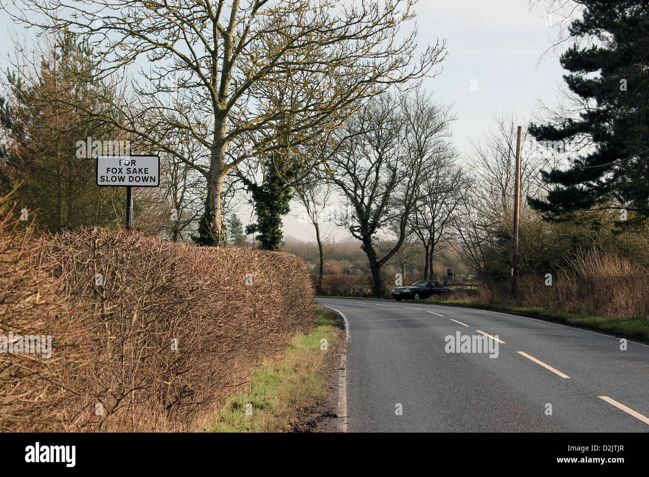 Fox countryside road sign Stock Photo - Alamy