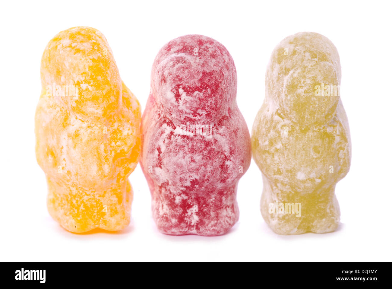 three jelly babies studio cutout Stock Photo - Alamy