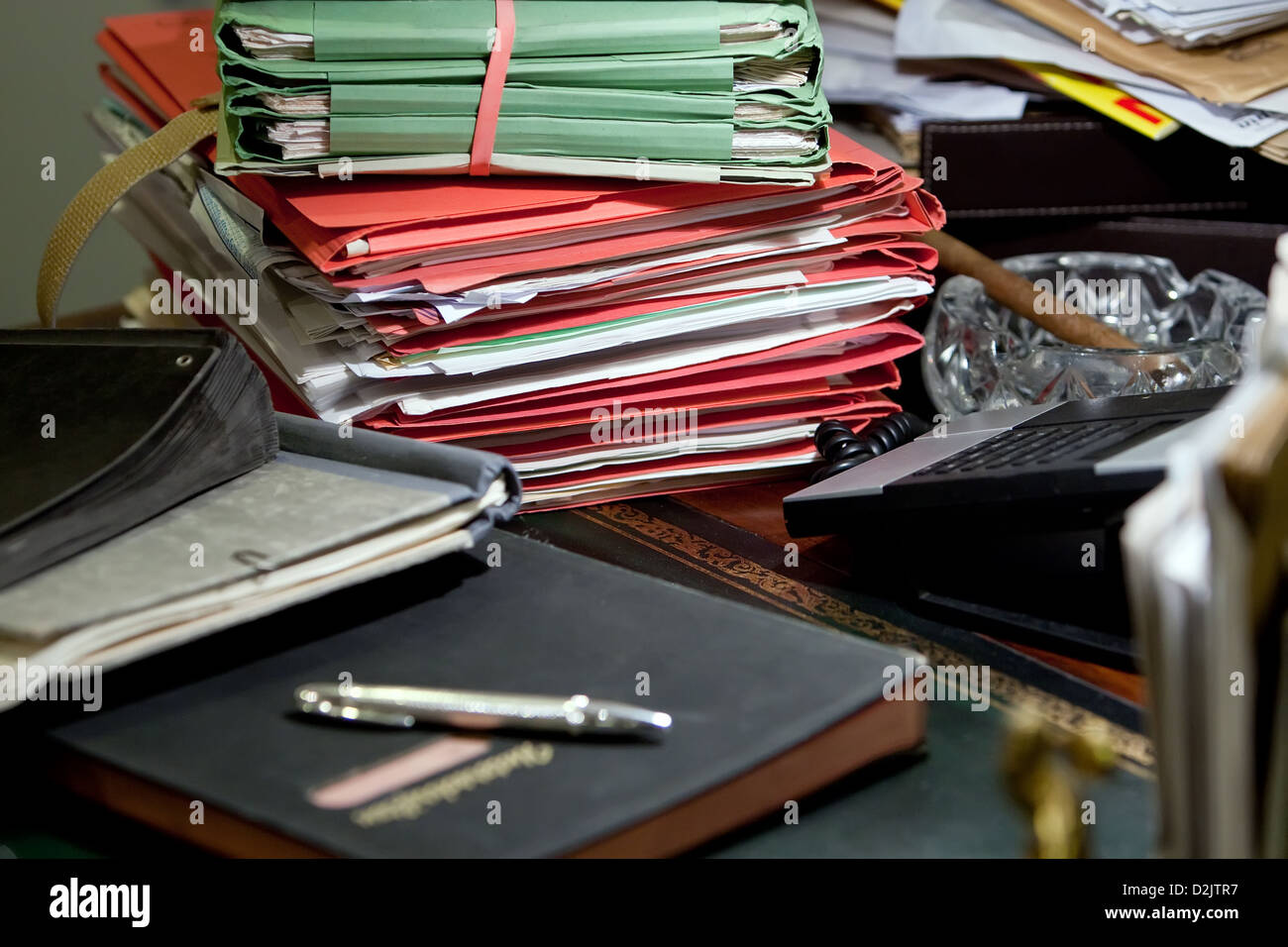 Berlin, Germany, piles of files on a desk Stock Photo - Alamy
