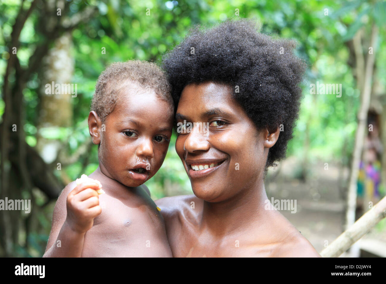 Mother and Child, Yakel Tribe, Tanna Island, Vanuatu, South Pacific ...