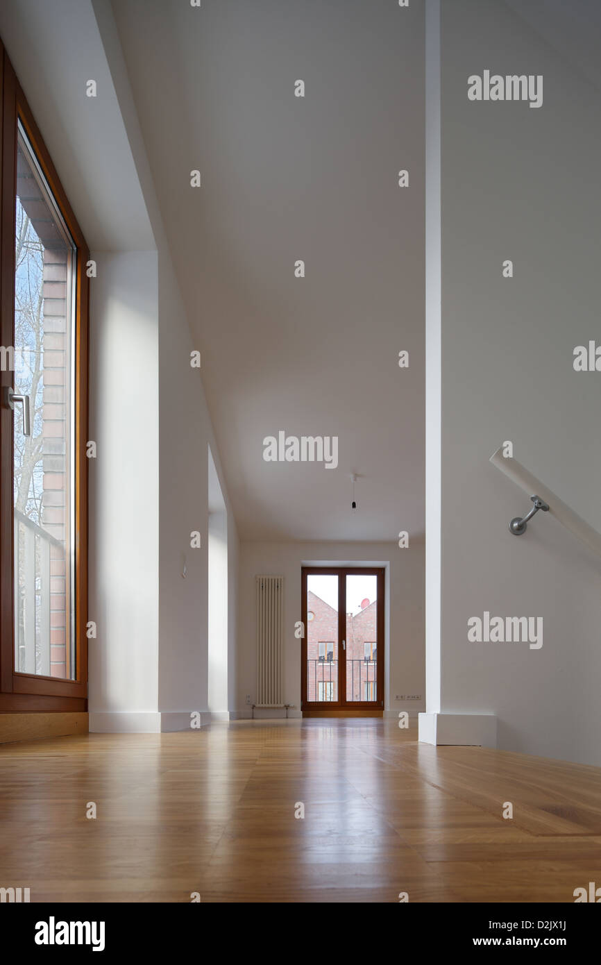 Berlin, Germany, rooms with wooden windows and hardwood floors Stock ...