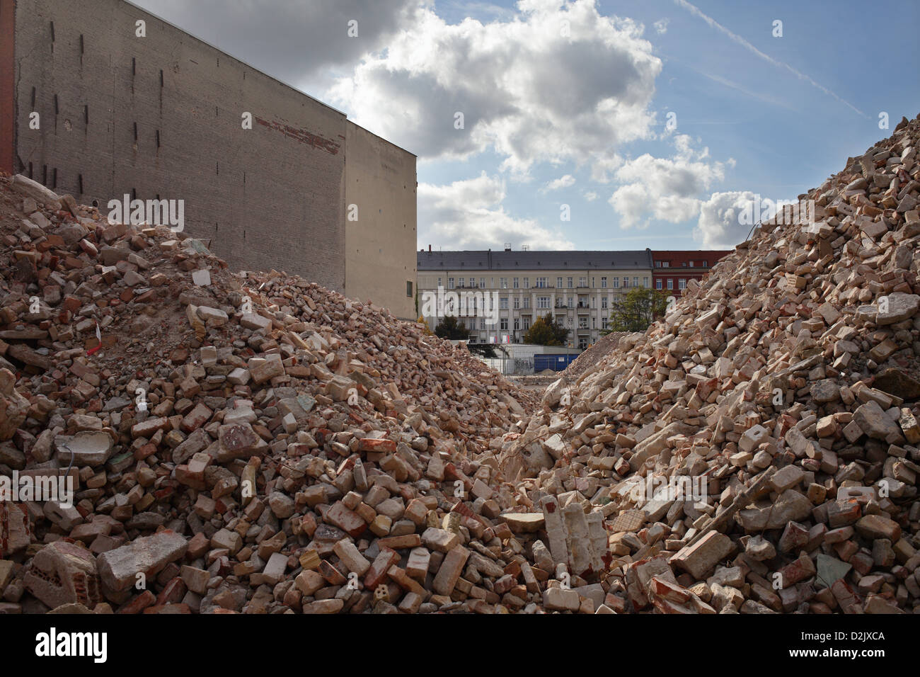 Factory Berlin, Germany, rubble on the grounds of the demolished ...