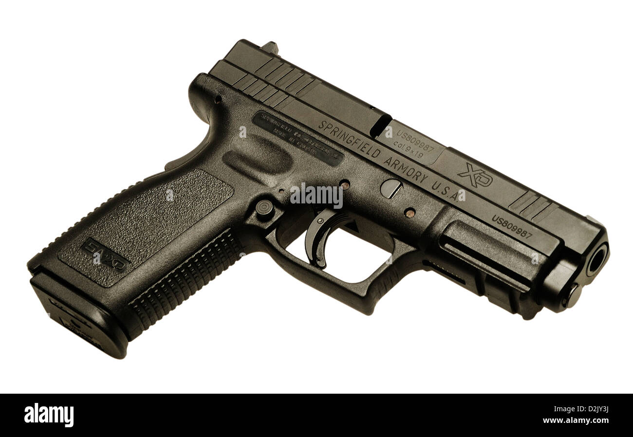 Close-up of a 9mm semi-automatic Springfield Armory XD handgun Stock ...
