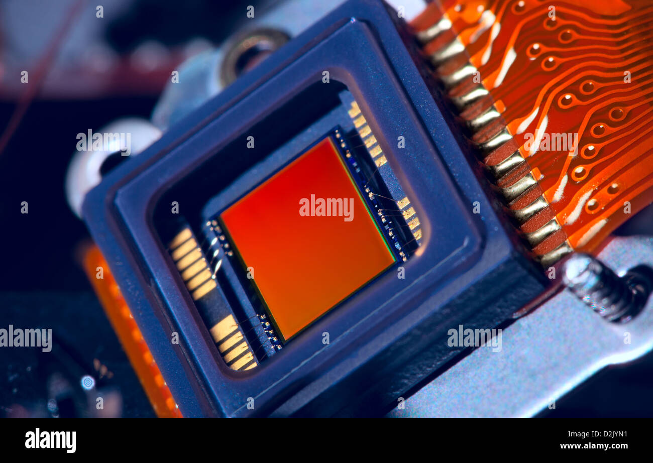 Modern camera matrix macro. Color depends on light angle Stock Photo ...