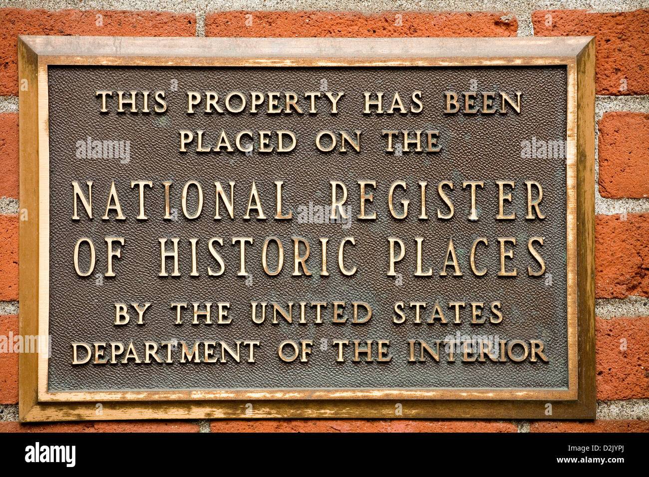 Photo of a plaque for the National Register of Historic Places Stock ...
