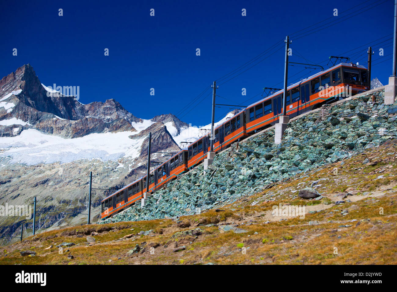 Train railroad swiss alps hi-res stock photography and images - Alamy