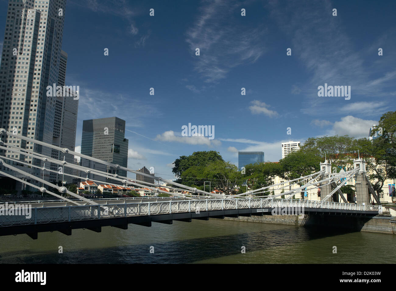 Singapore, Republic of Singapore, the Cavenagh Bridge, along the ...