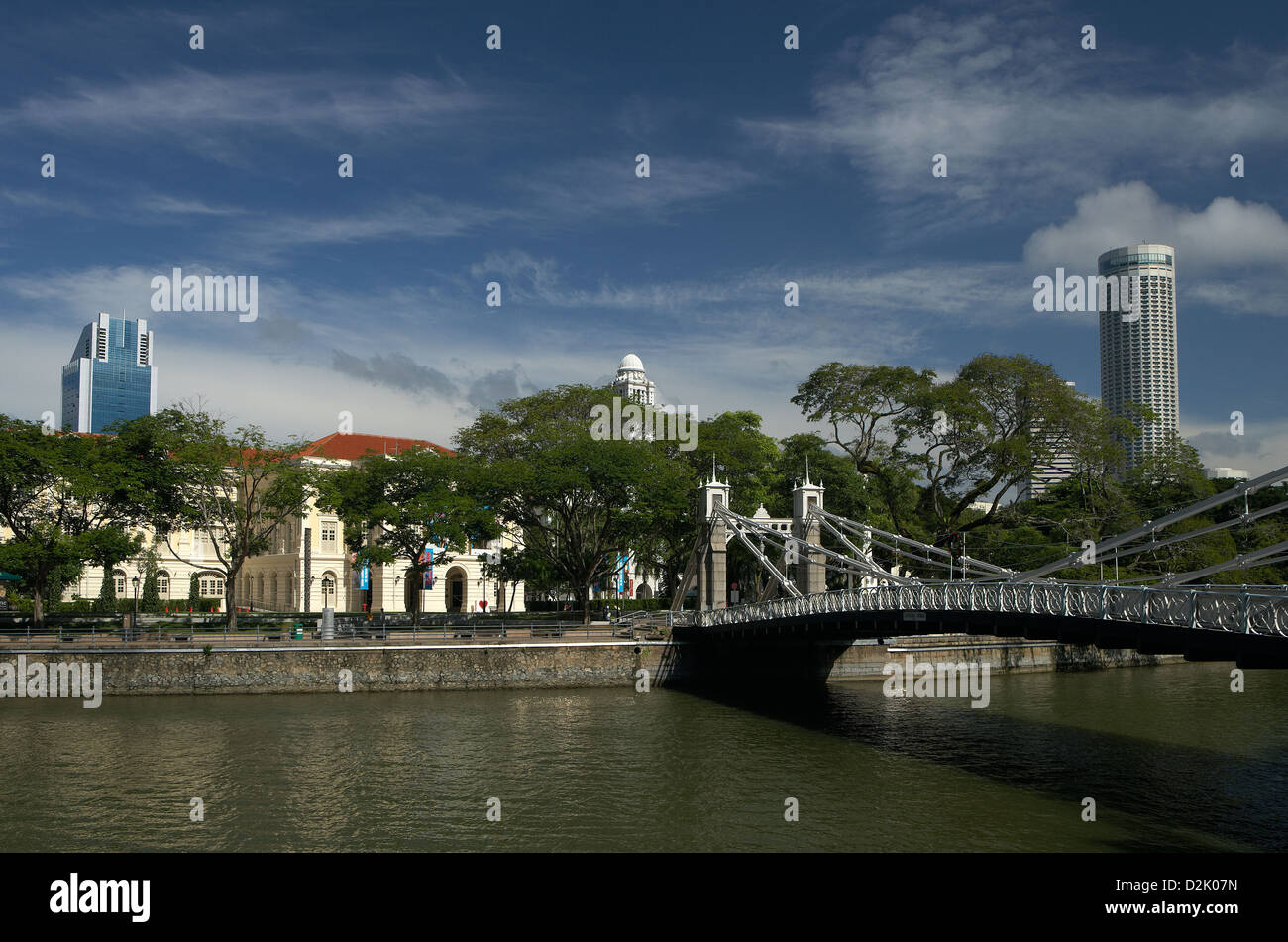 Singapore, Republic of Singapore, the Cavenagh Bridge, along the ...