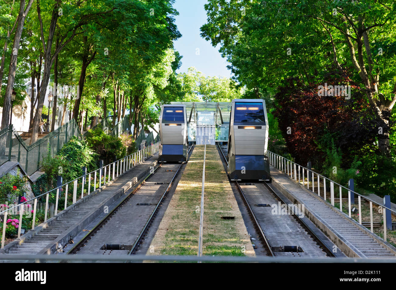 Montmartre funicular railway at Sacré-Cœur, Paris, France Stock Photo ...