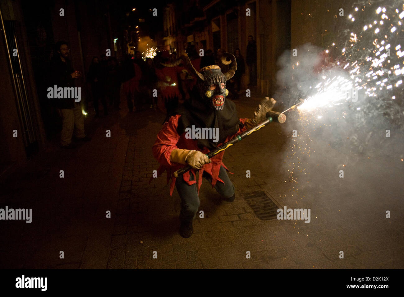 Barcelona, Spain. 26 January 2013. A traditional catalan devil at the ...