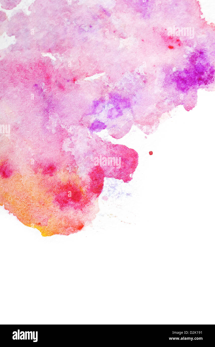 Abstract watercolor art hand paint on white background Stock Photo - Alamy