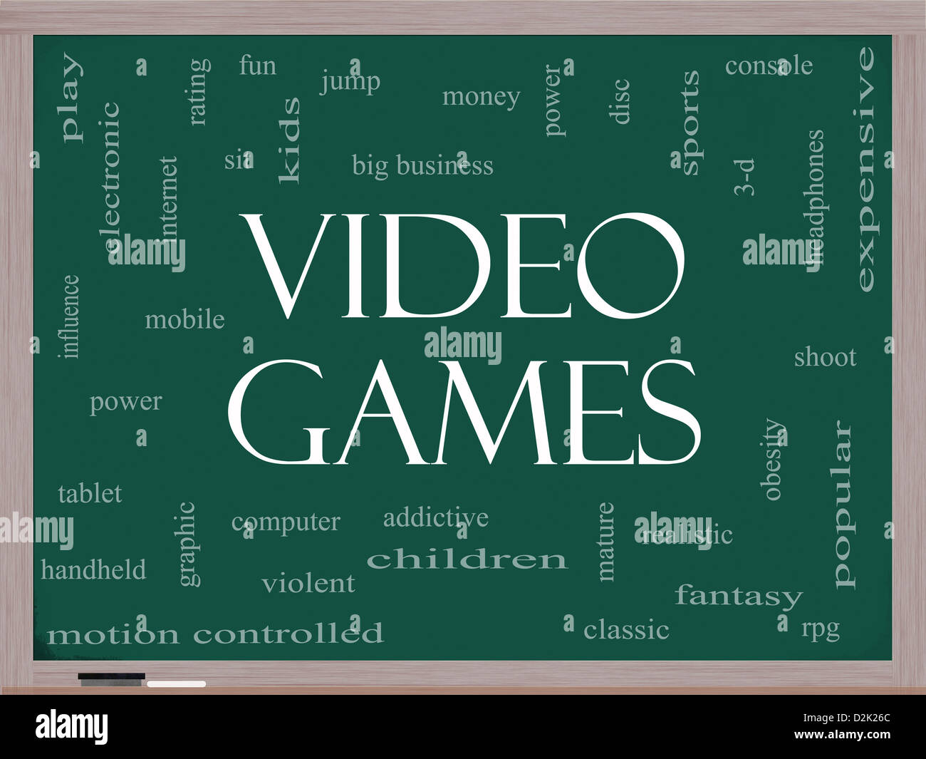 Video Games Word Cloud Concept on a Blackboard with great terms such as ...