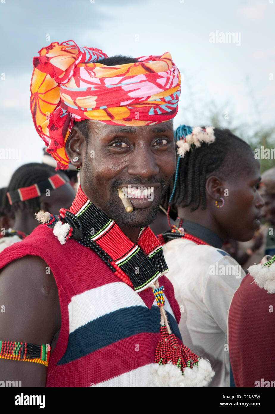 Close up portrait of Hamar man during ceremony Stock Photo - Alamy