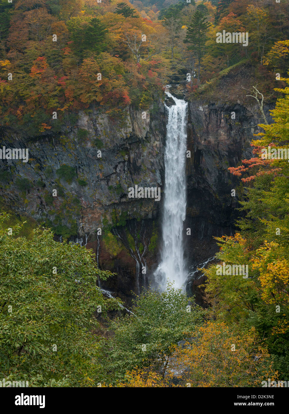 Kegon waterfall in Nikko Japan. One of Japan's three highest waterfalls ...