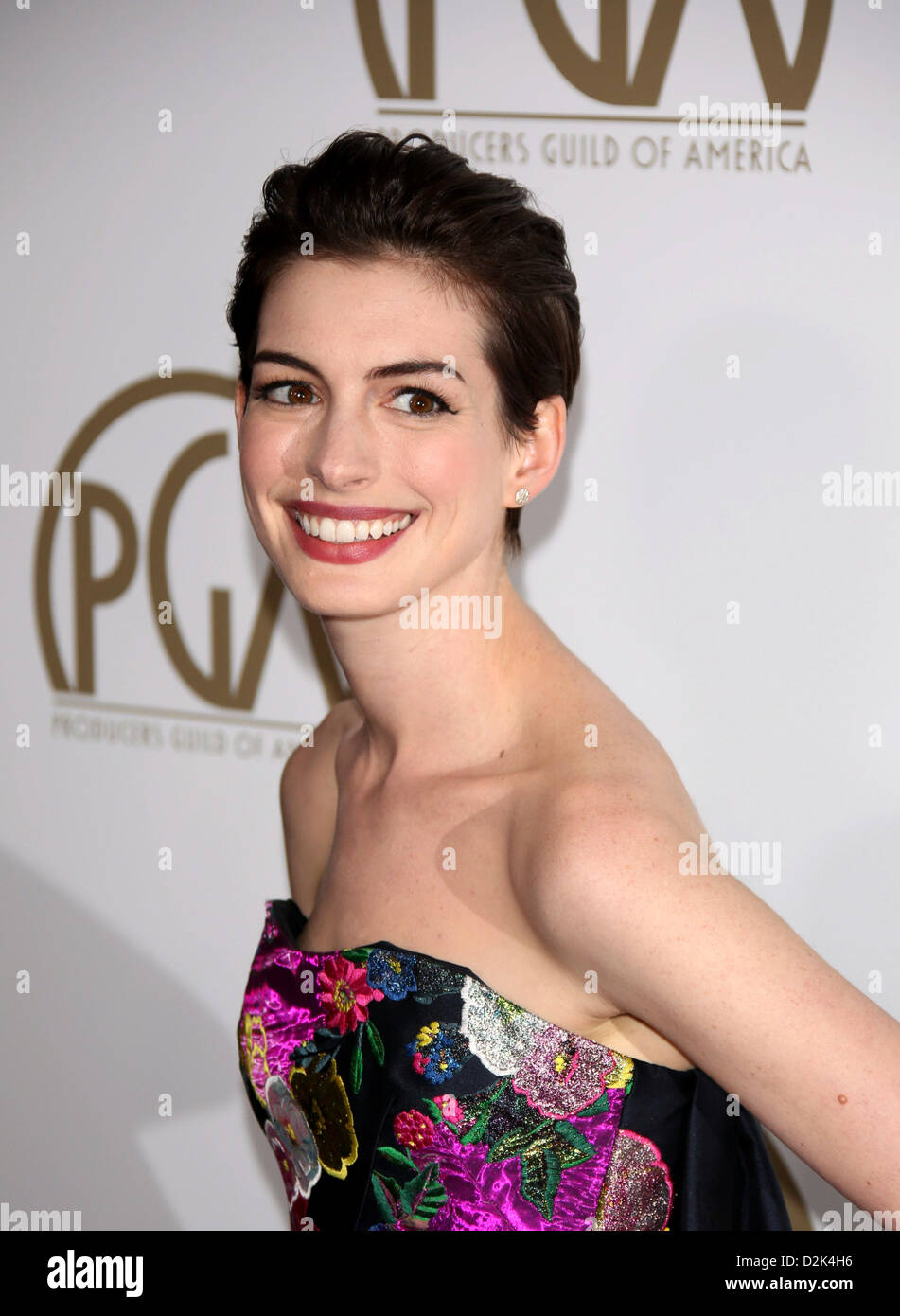 US actress Anne Hathaway arrives at the 24th annual Producers Guild ...