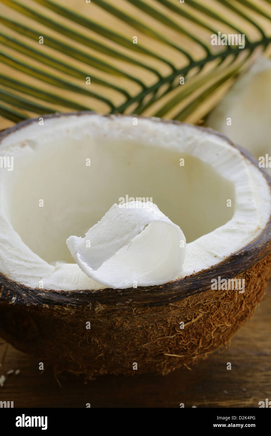 half a fresh coconut Stock Photo - Alamy