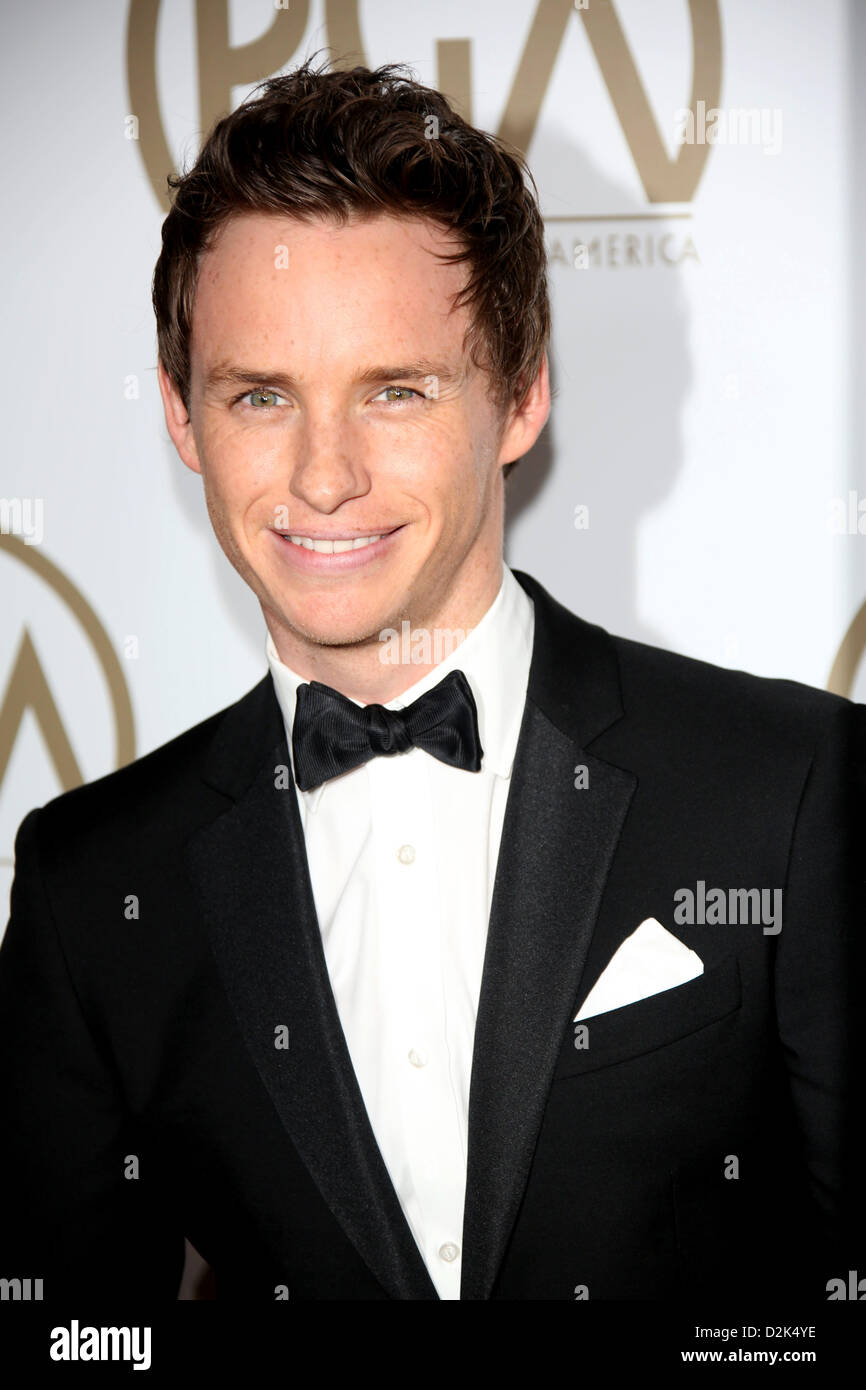 British actor Eddie Redmayne arrives at the 24th annual Producers Guild ...