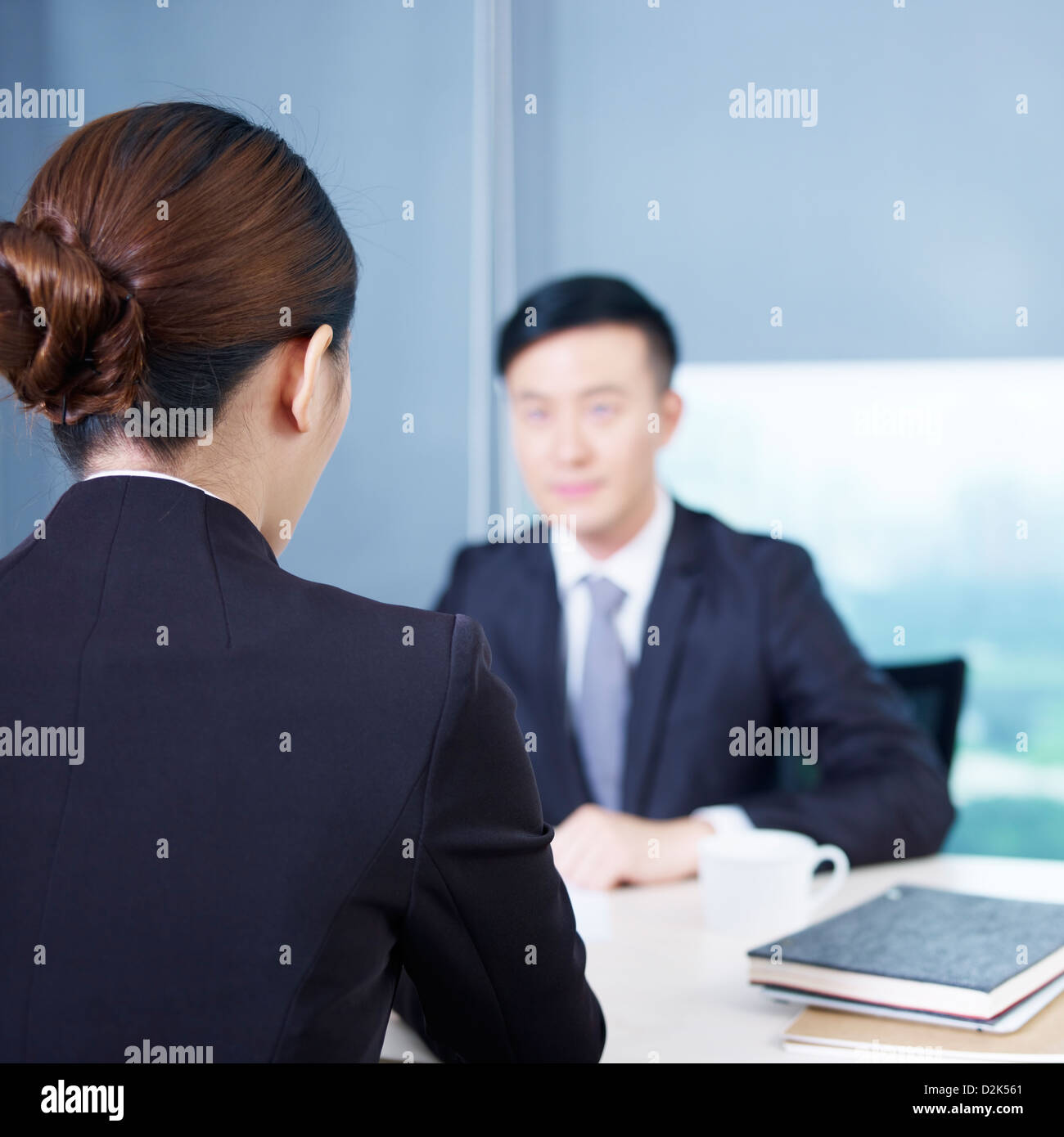 Office asian woman serious interview hi-res stock photography and ...