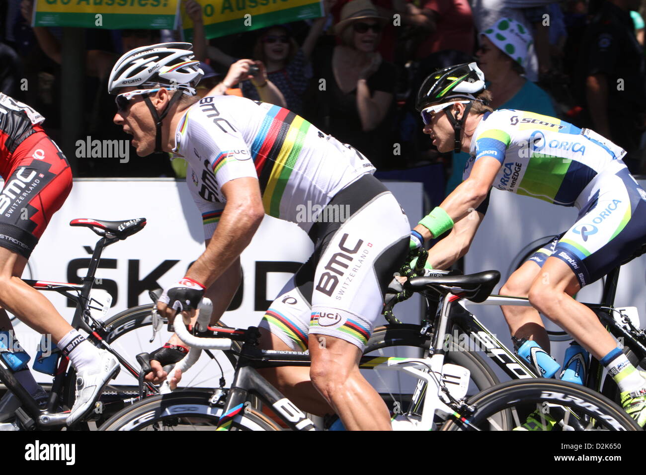 Philippe Gilbert of BMC racing team in action in Stage 6 of the Santos ...