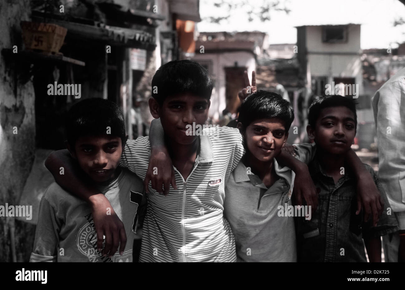 Group of young boys Mumbai India Stock Photo - Alamy