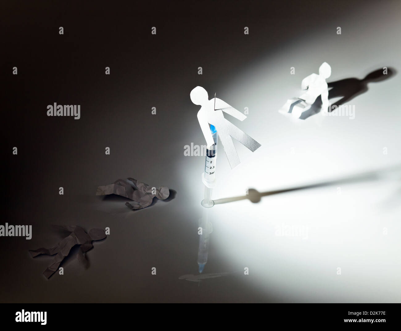 The conceptual image on a theme of narcotic dependence, white ...