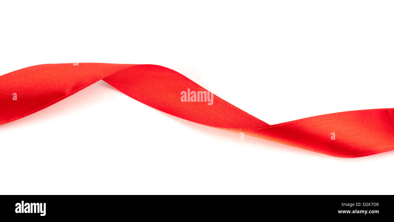 Red ribbon for gift wrap on white background Stock Photo - Alamy