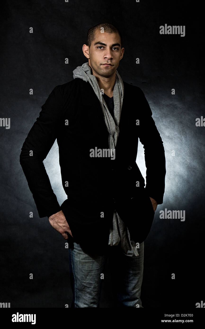 Handsome mixed hispanic african american man Stock Photo - Alamy