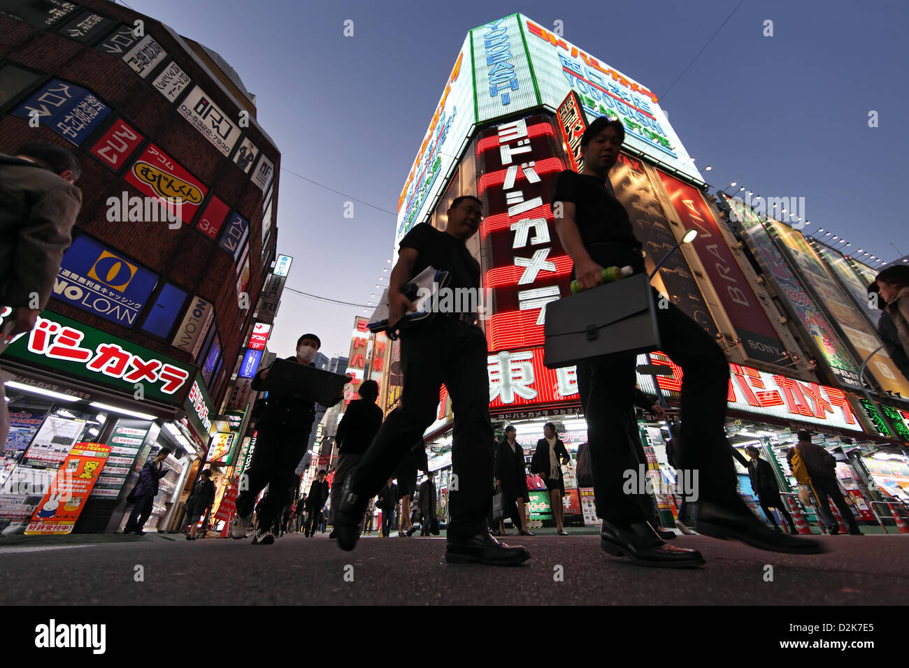 Tokyo, Japan, Street scene in Shinjuku district at dusk Stock Photo - Alamy