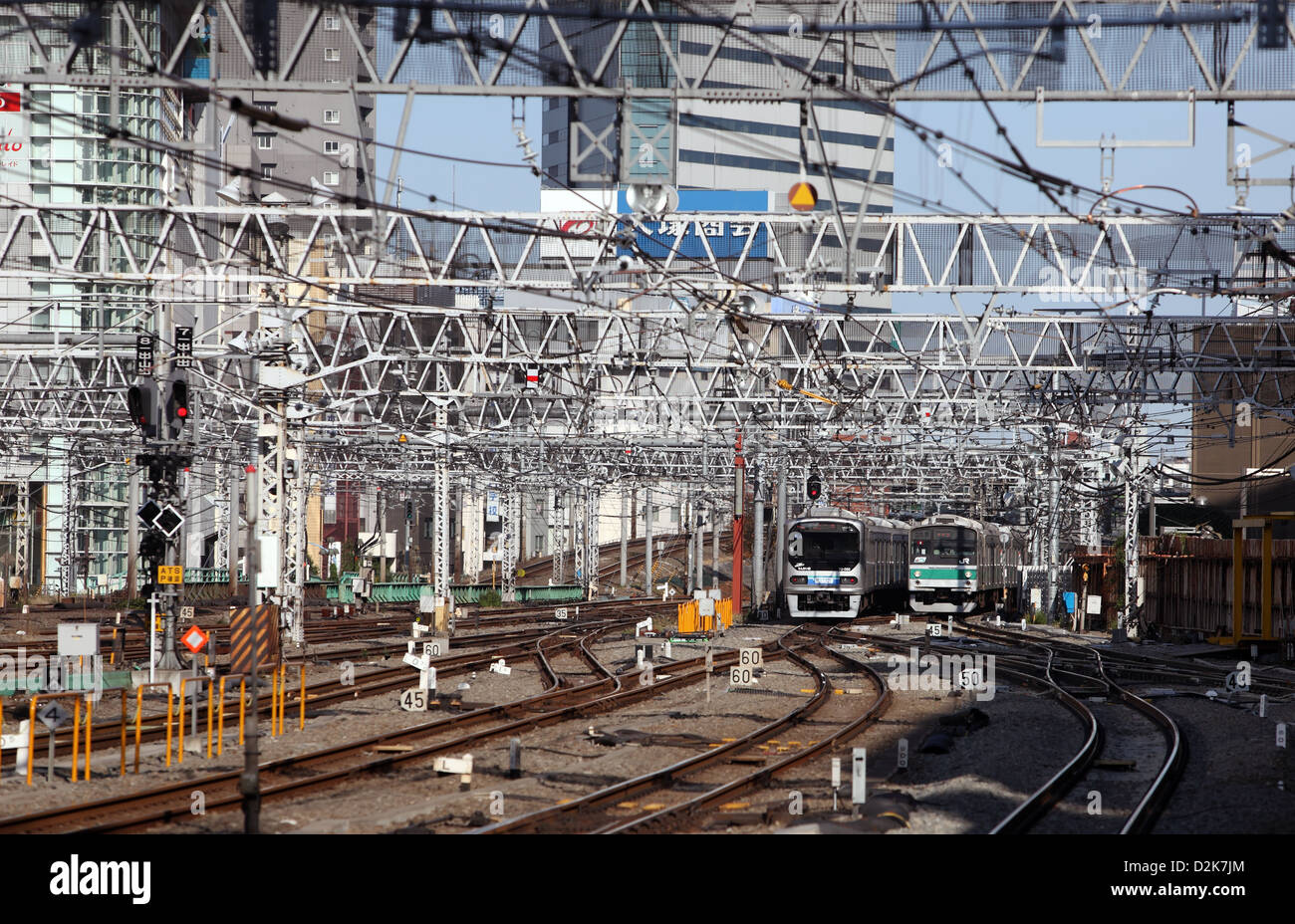Tokyo, Japan, above-ground subway station Shinjuku Station Stock Photo ...