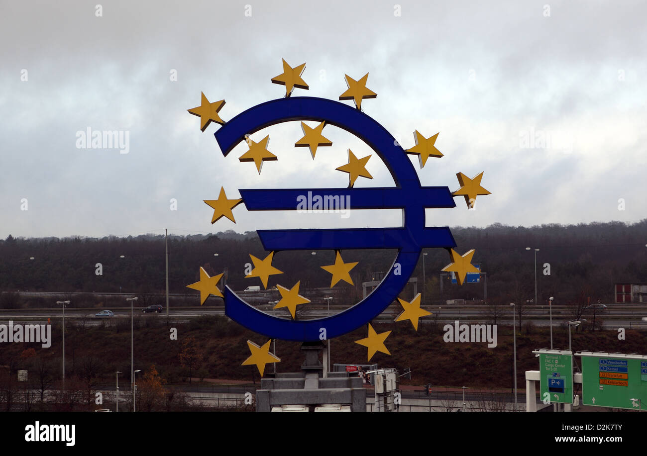 Frankfurt am Main, Germany, Euro logo Stock Photo - Alamy