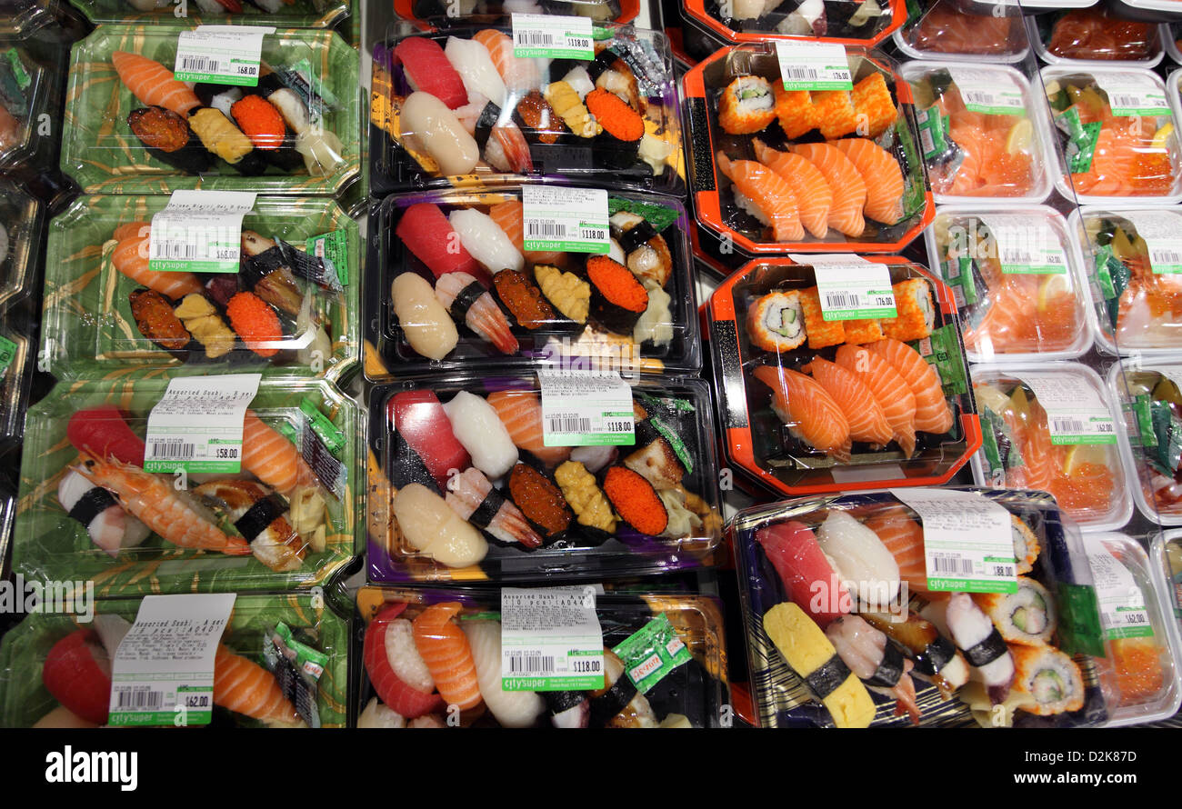 Hong Kong, China, packaged sushi Stock Photo - Alamy