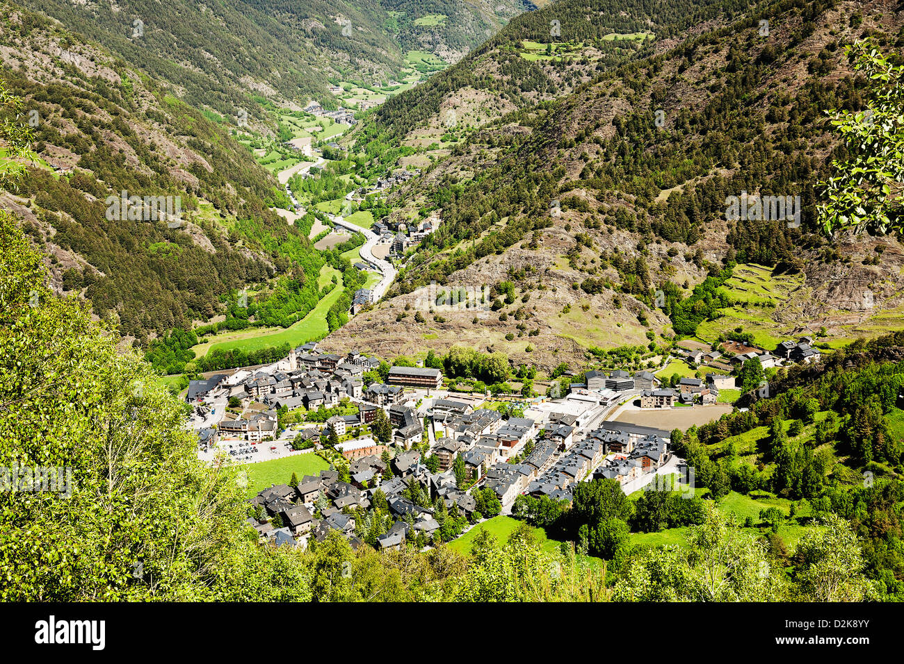 Small village view from a distance Stock Photo - Alamy
