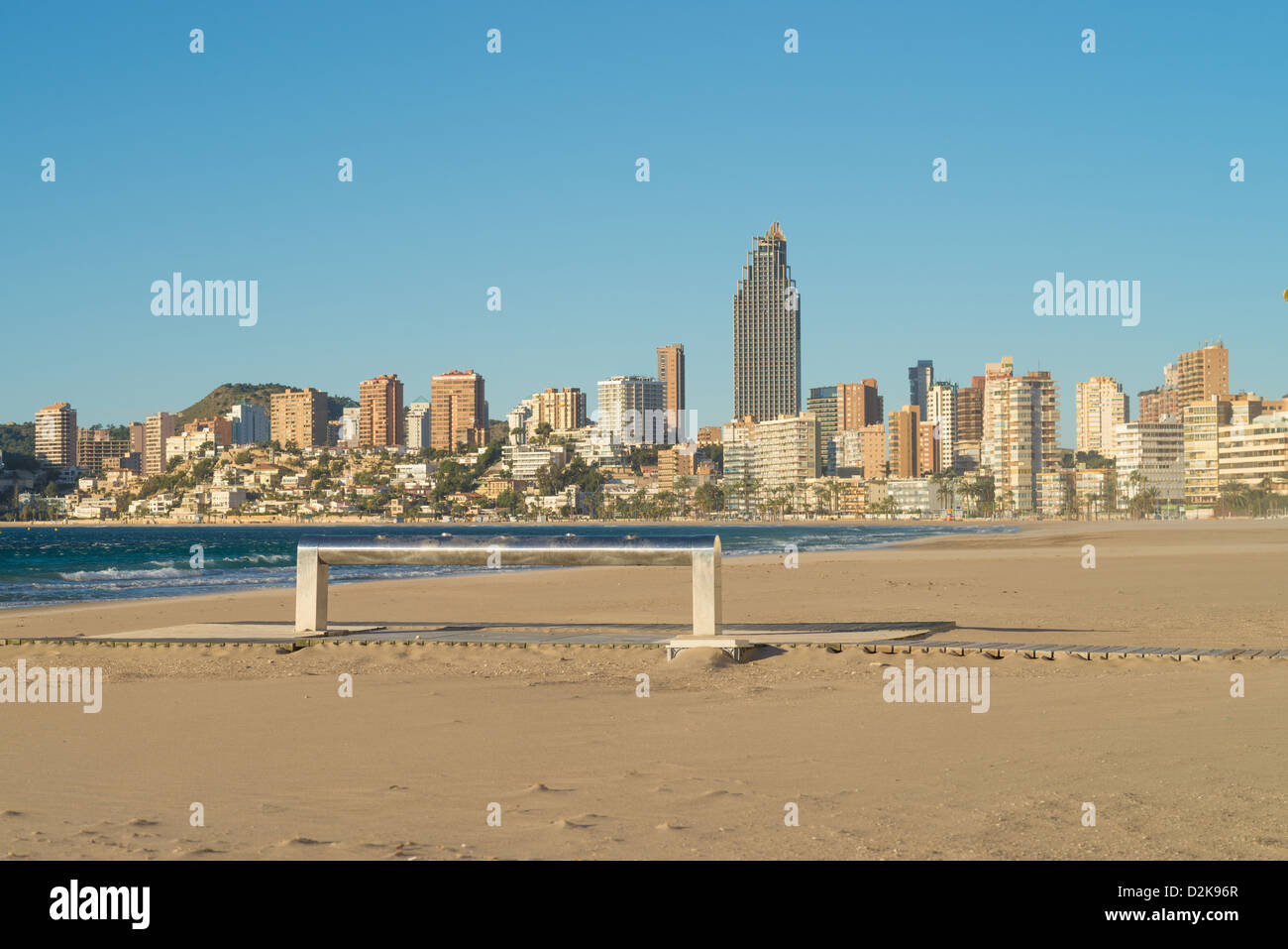 Benidorm beach resort on sunny Costa Blanca, Spain Stock Photo - Alamy