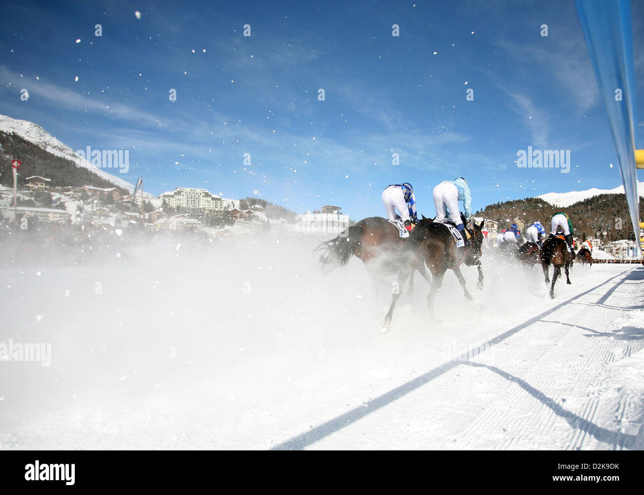 St. Moritz, Switzerland, horse racing on Lake St. Moritz Stock Photo ...