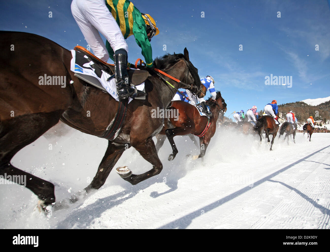 St. Moritz, Switzerland, horse racing on Lake St. Moritz Stock Photo ...
