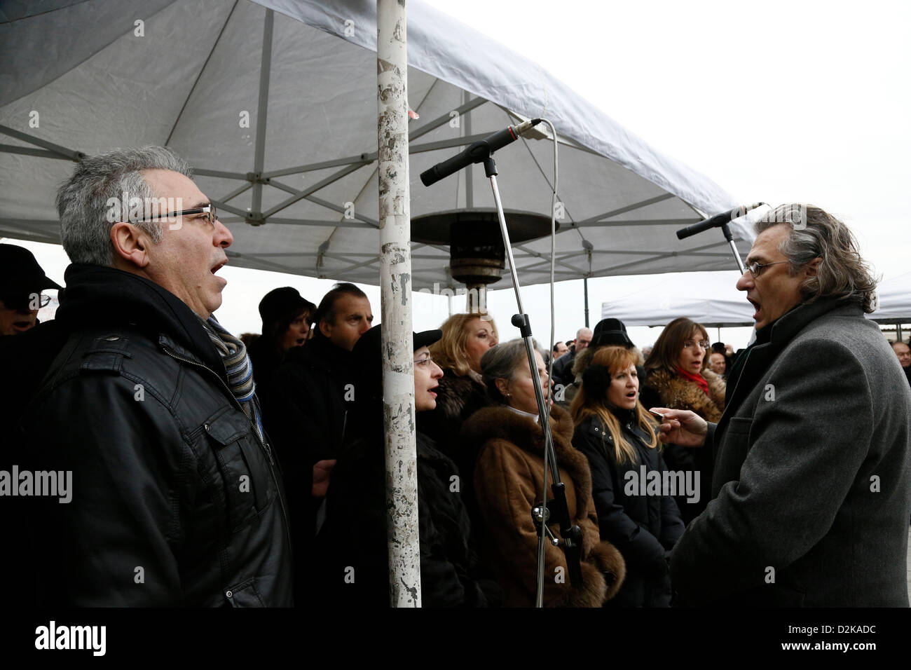 Choir chant Jewish anthems. Ceremony in memory of the persecution of ...