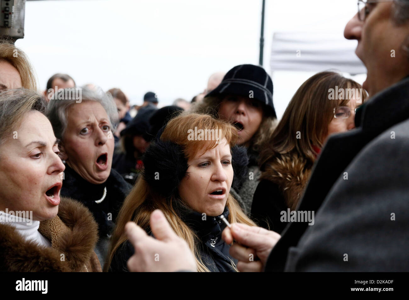 Choir chant Jewish anthems. Ceremony in memory of the persecution of ...