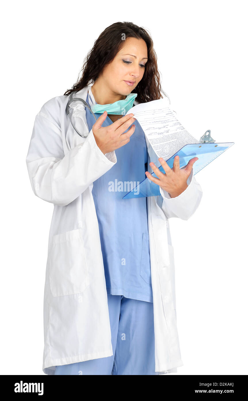 Beautiful woman doctor isolated in white Stock Photo - Alamy