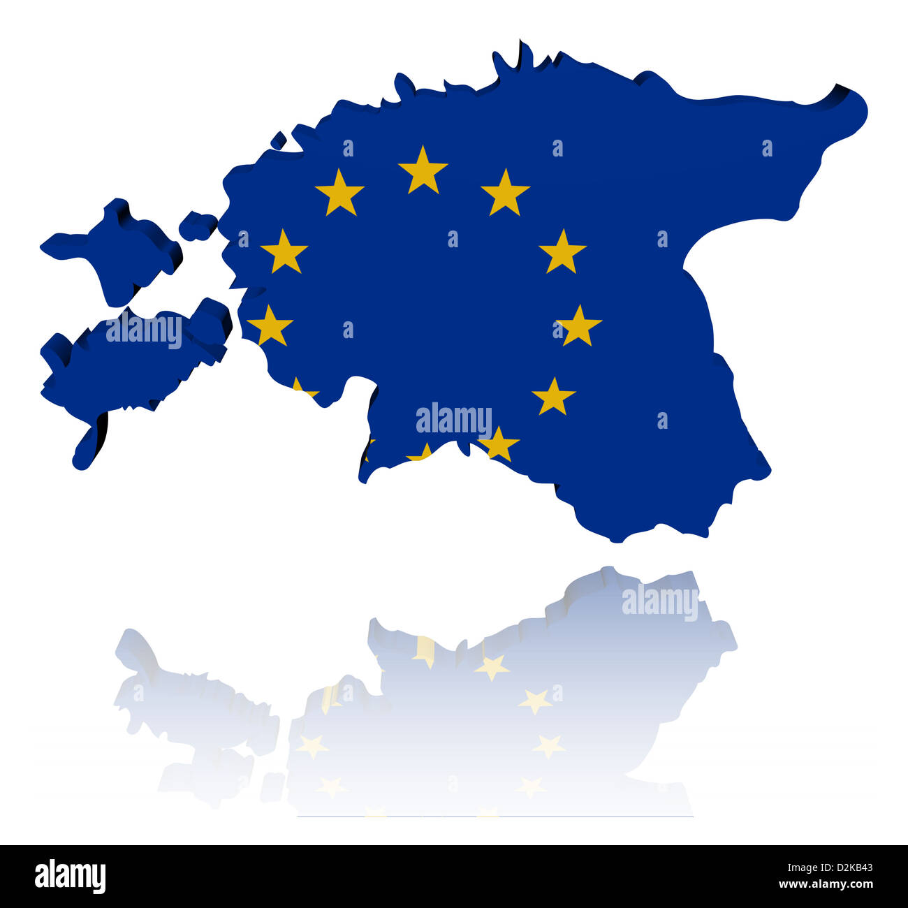 Estonia map with EU flag illustration Stock Photo - Alamy