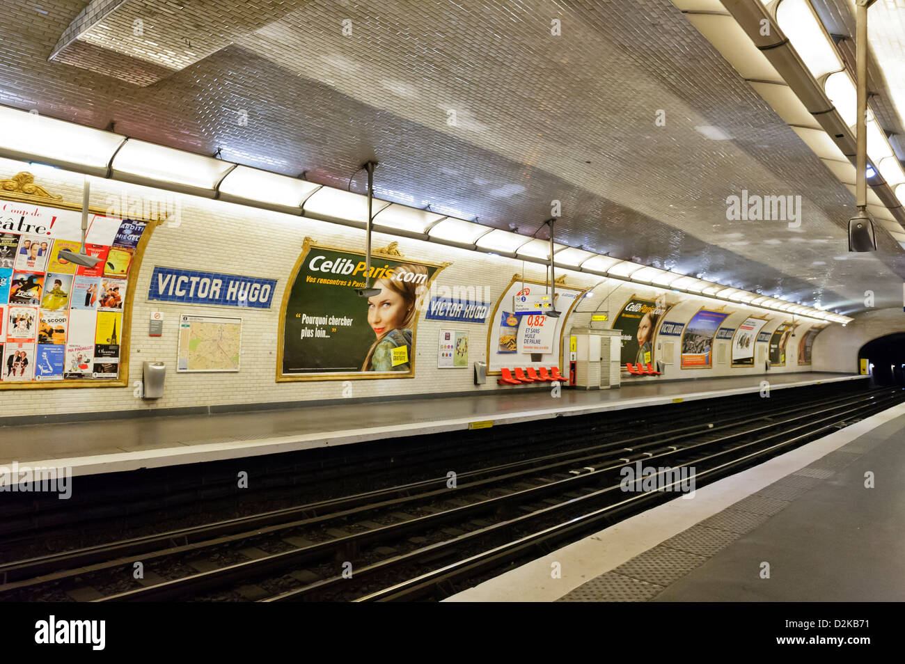 Victor Hugo Metro Platform, Paris, France Stock Photo - Alamy