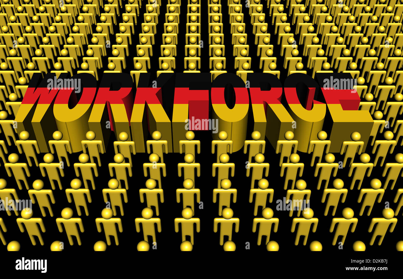 Germany workforce with flag text illustration Stock Photo - Alamy
