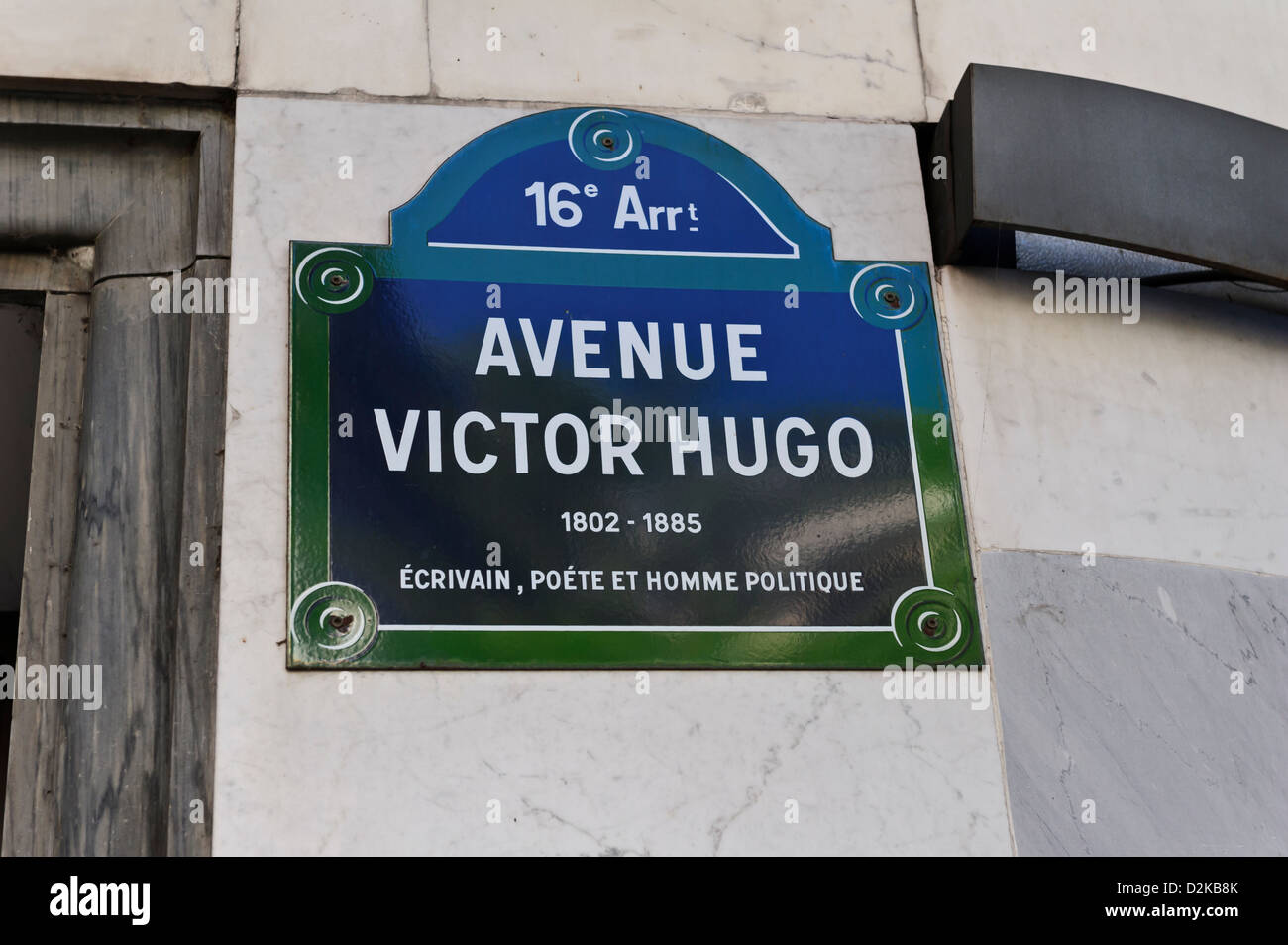 Victor Hugo Street sign, Paris, France Stock Photo - Alamy