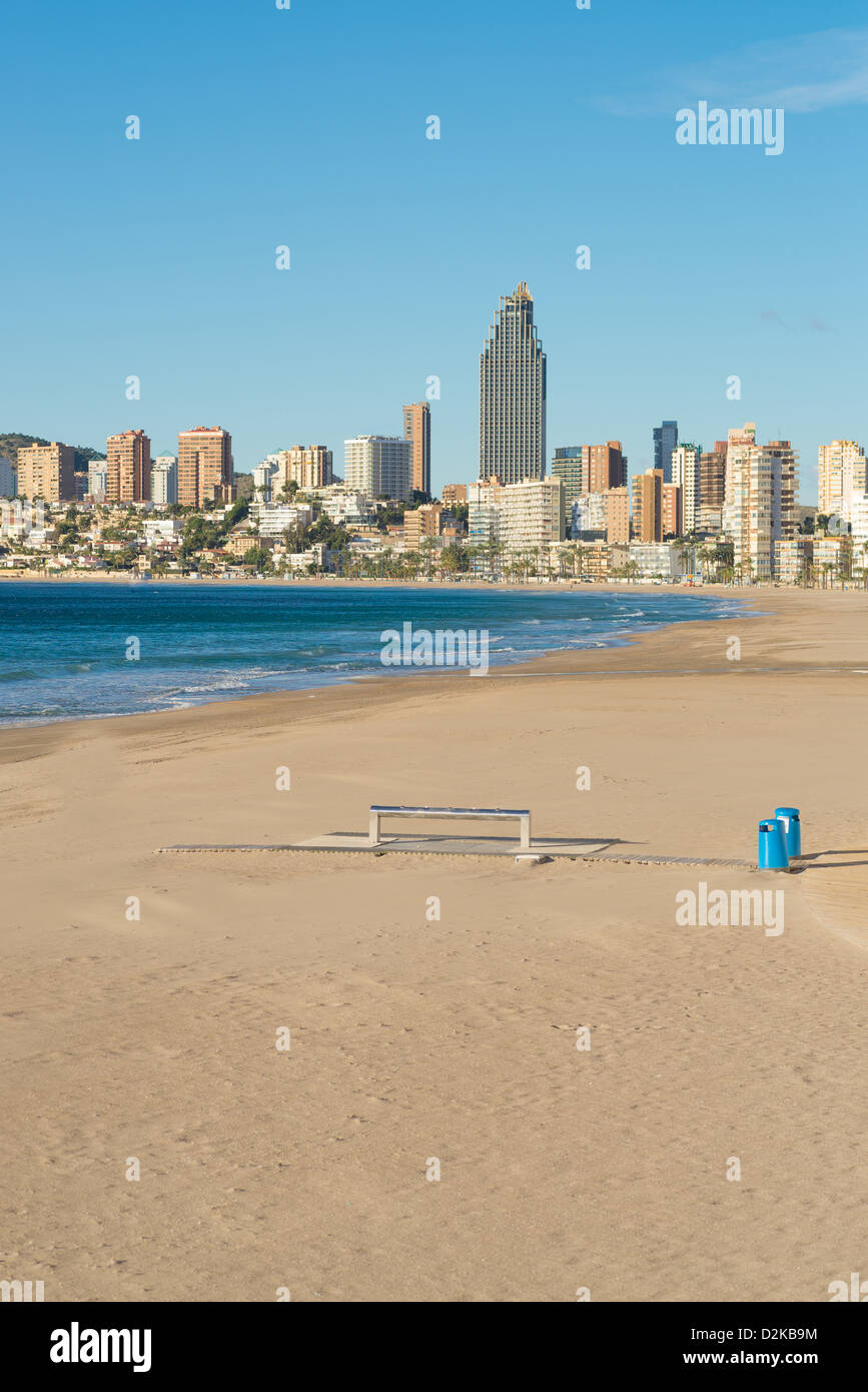 Benidorm beach resort on sunny Costa Blanca, Spain Stock Photo - Alamy