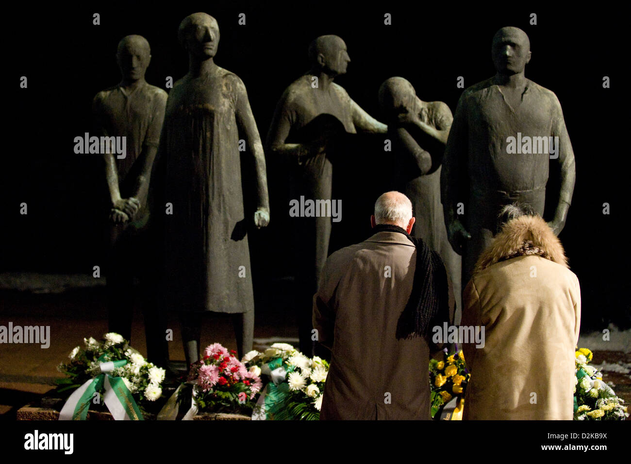 Dresden, Germany, two people standing in front of the memorial Munich ...