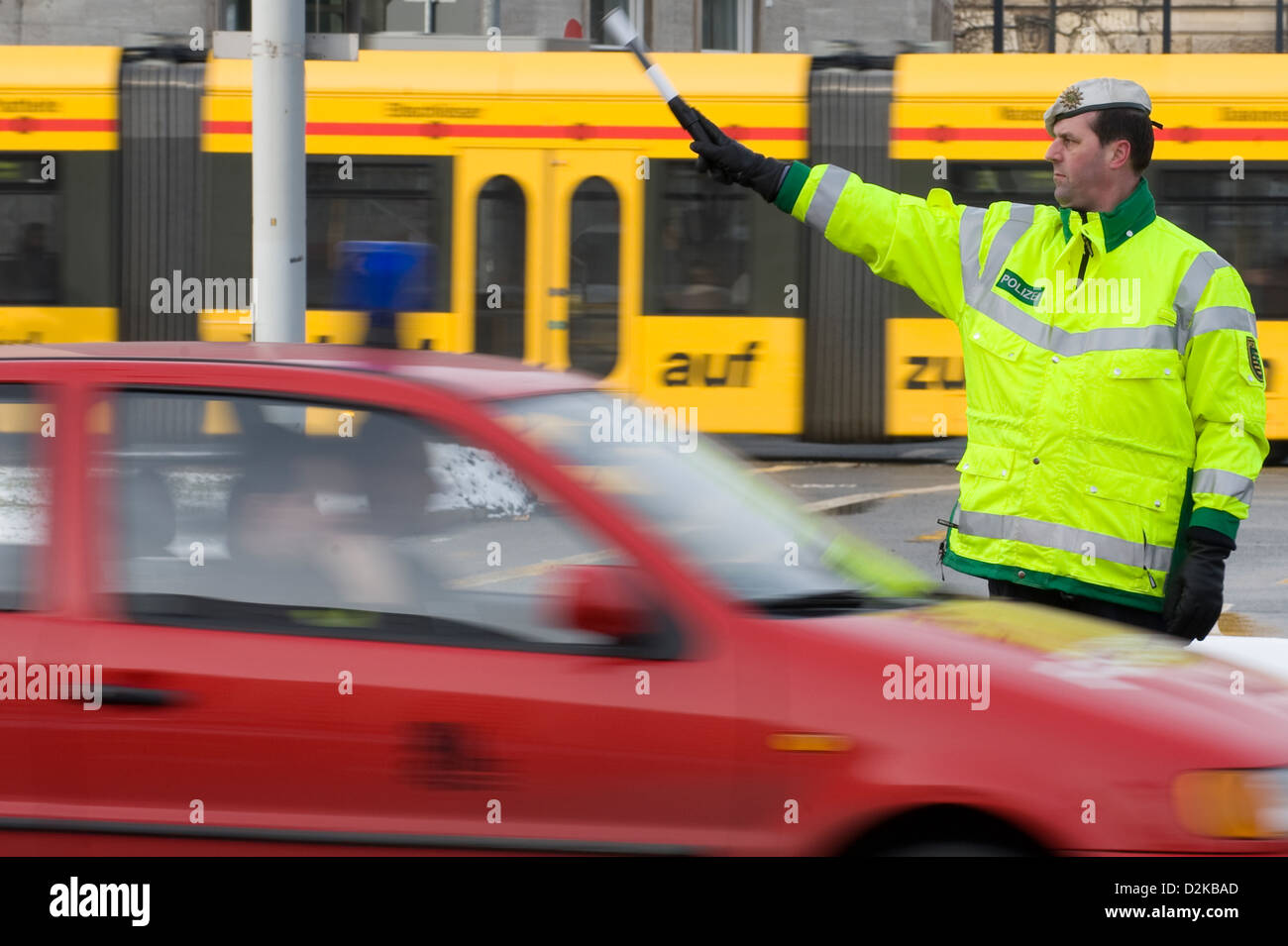 Dresden, Germany, a traffic cop directing traffic Stock Photo - Alamy