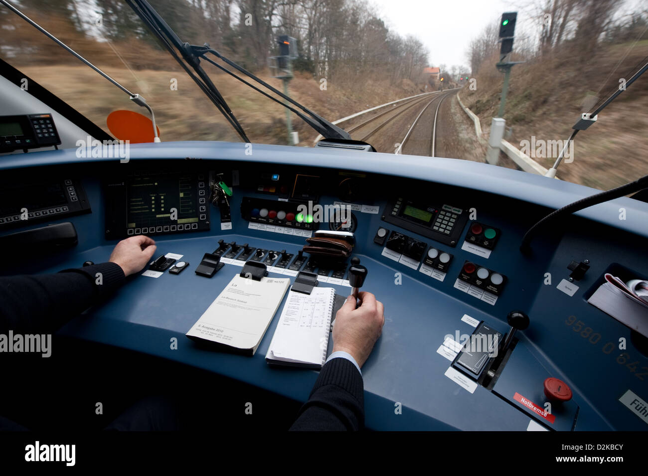 Dresden, Germany, train engineers, a regional express train Stock Photo ...
