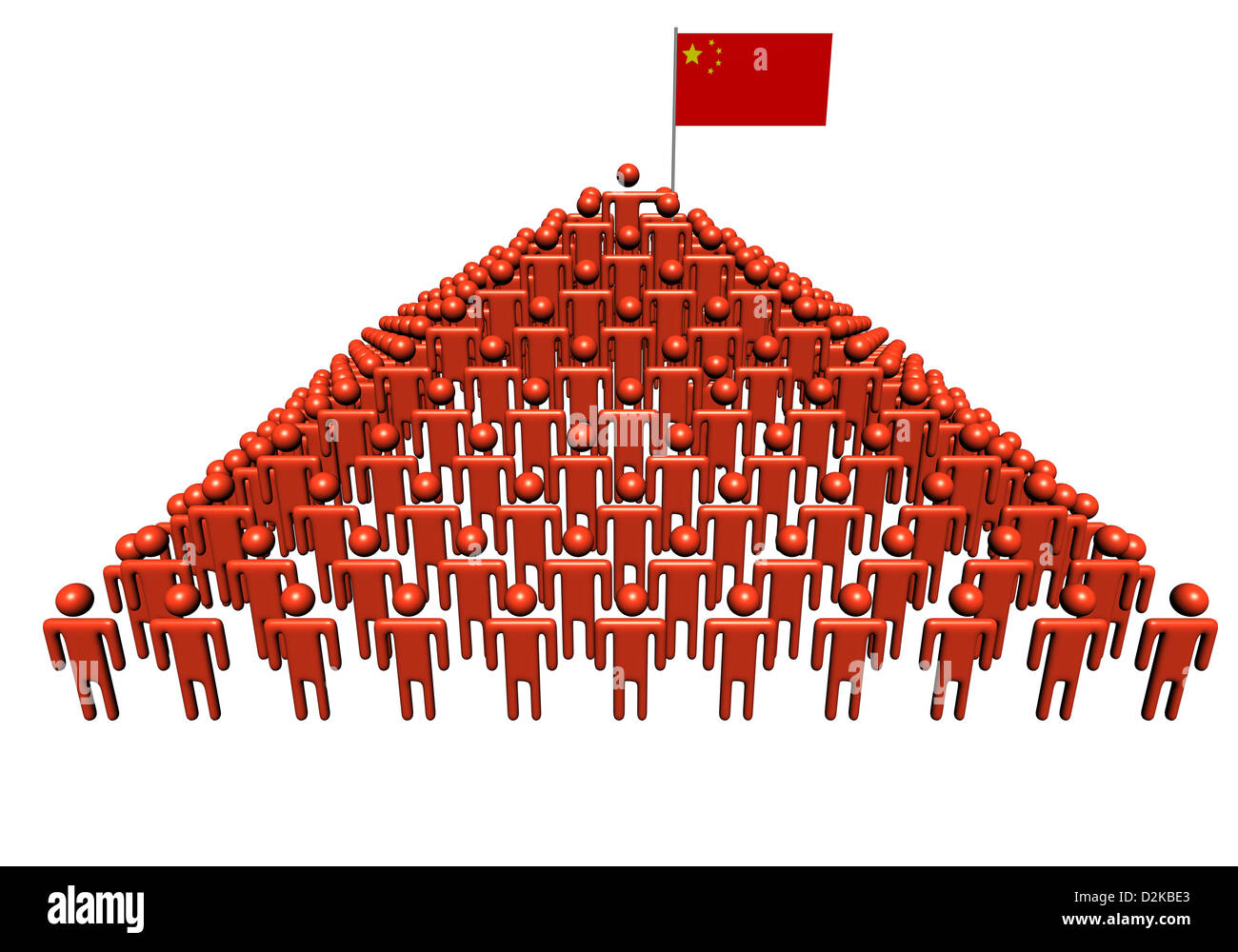 Pyramid of abstract people with Chinese flag illustration Stock Photo ...
