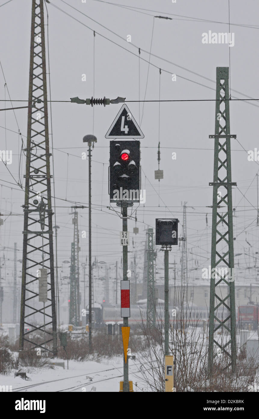 Leipzig, Germany, railway track at Leipzig Hauptbahnhof Stock Photo - Alamy