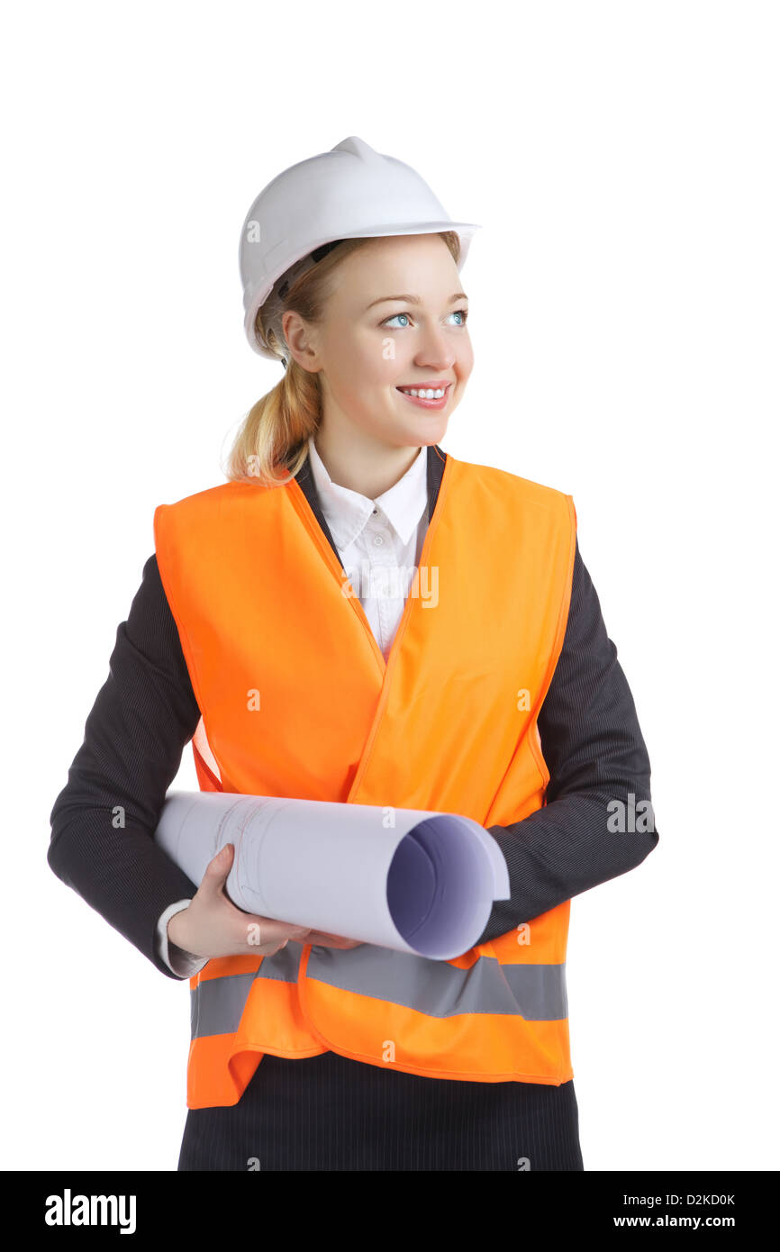 Engineer woman drawing isolated on hi-res stock photography and images ...